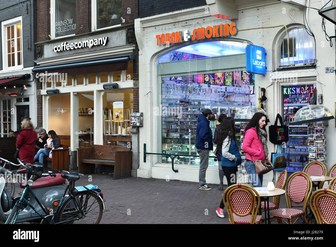 Small shops at Spui, Amsterdam, Holland Stock Photo - Alamy