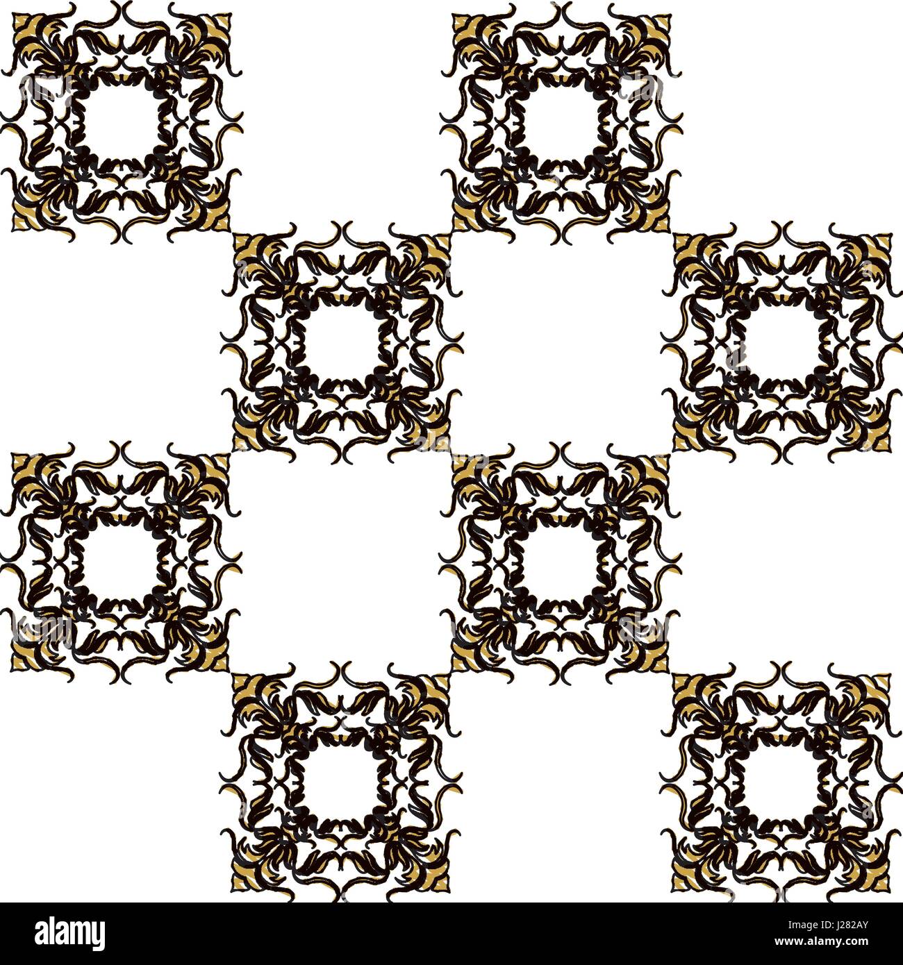 decorated flourishes element geometric seamless Stock Vector Image ...