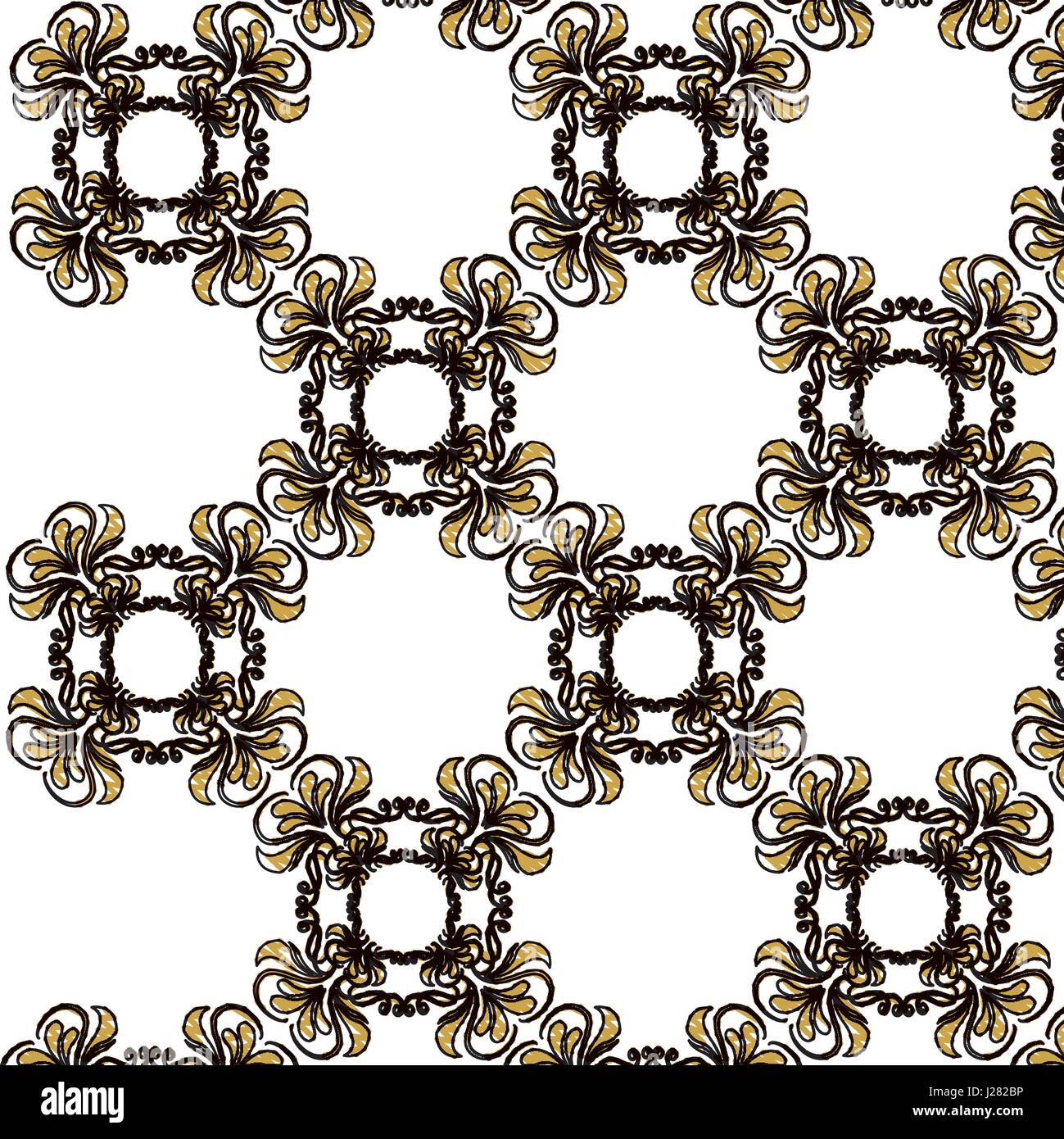 decorated flourishes element geometric seamless Stock Vector Image ...