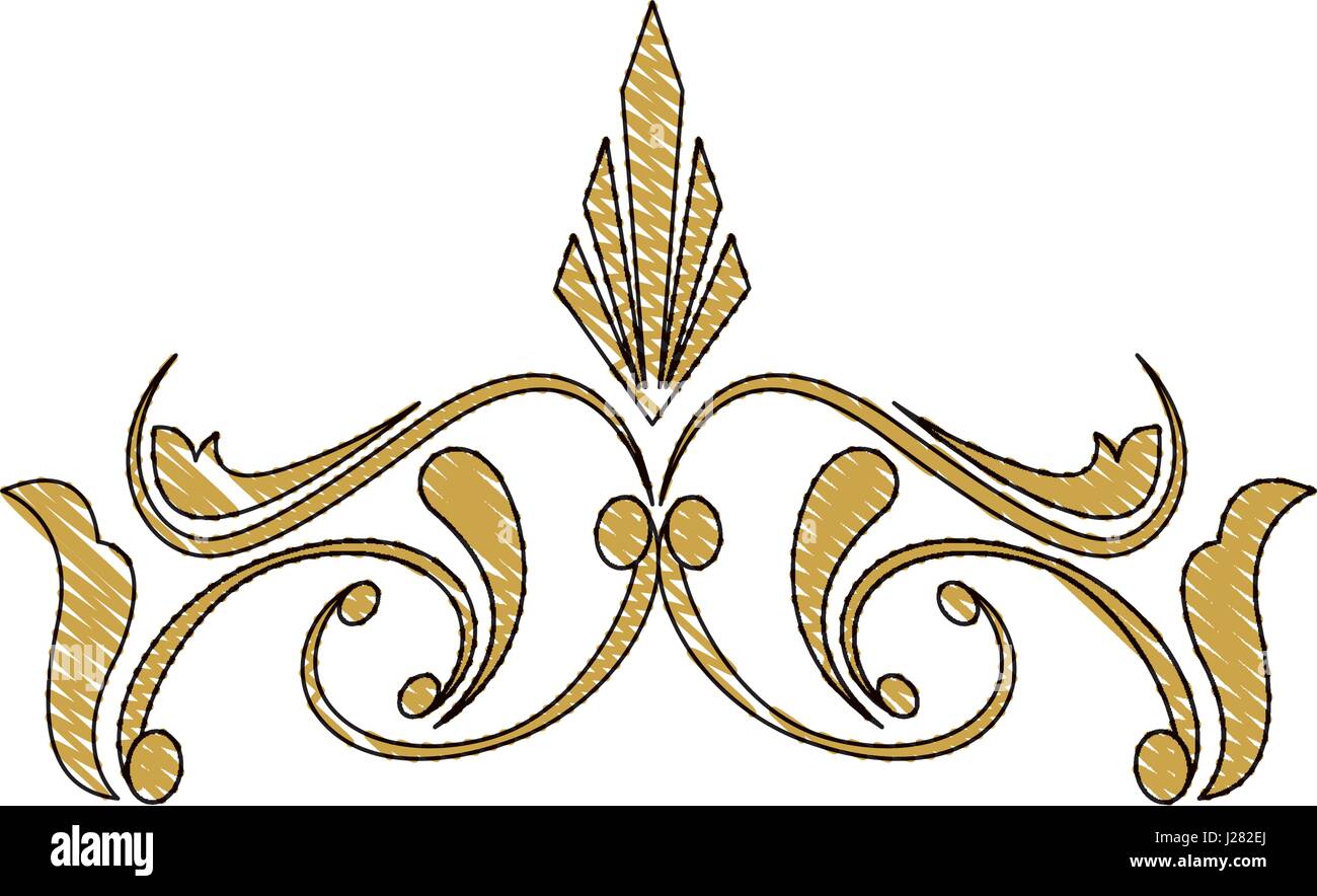 golden crest decoration elegant vignette image Stock Vector Image & Art ...