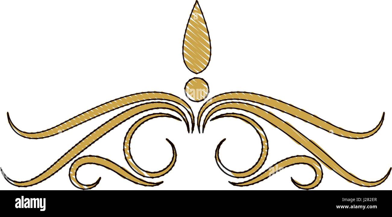 golden crest decoration elegant vignette image Stock Vector Image & Art ...