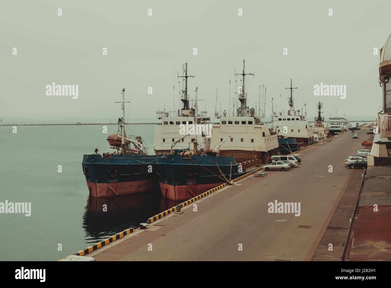two ship in sea port Stock Photo - Alamy