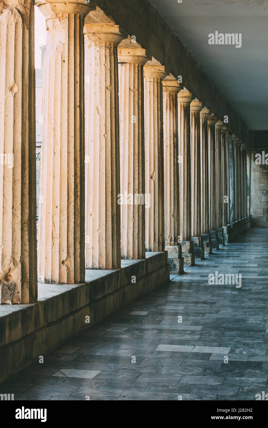 Colonnade in old British palaceon Corfu, greece Stock Photo - Alamy