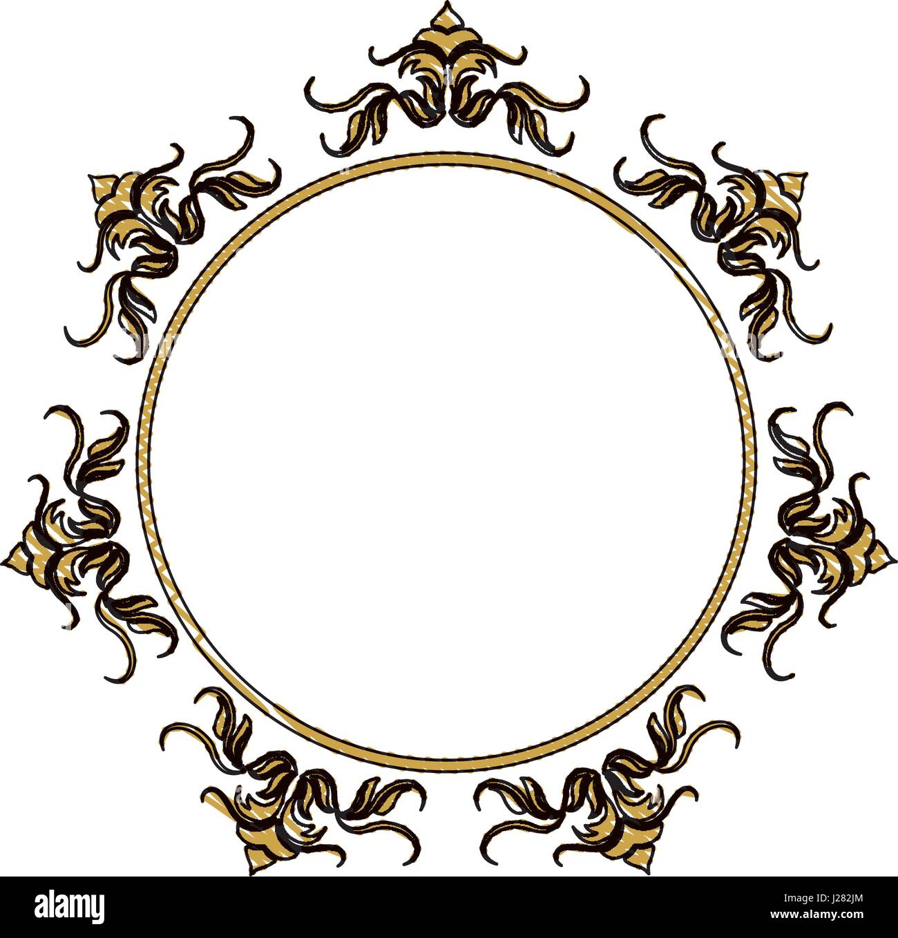 vintage round swirl flourish decoration frame royal image Stock Vector ...