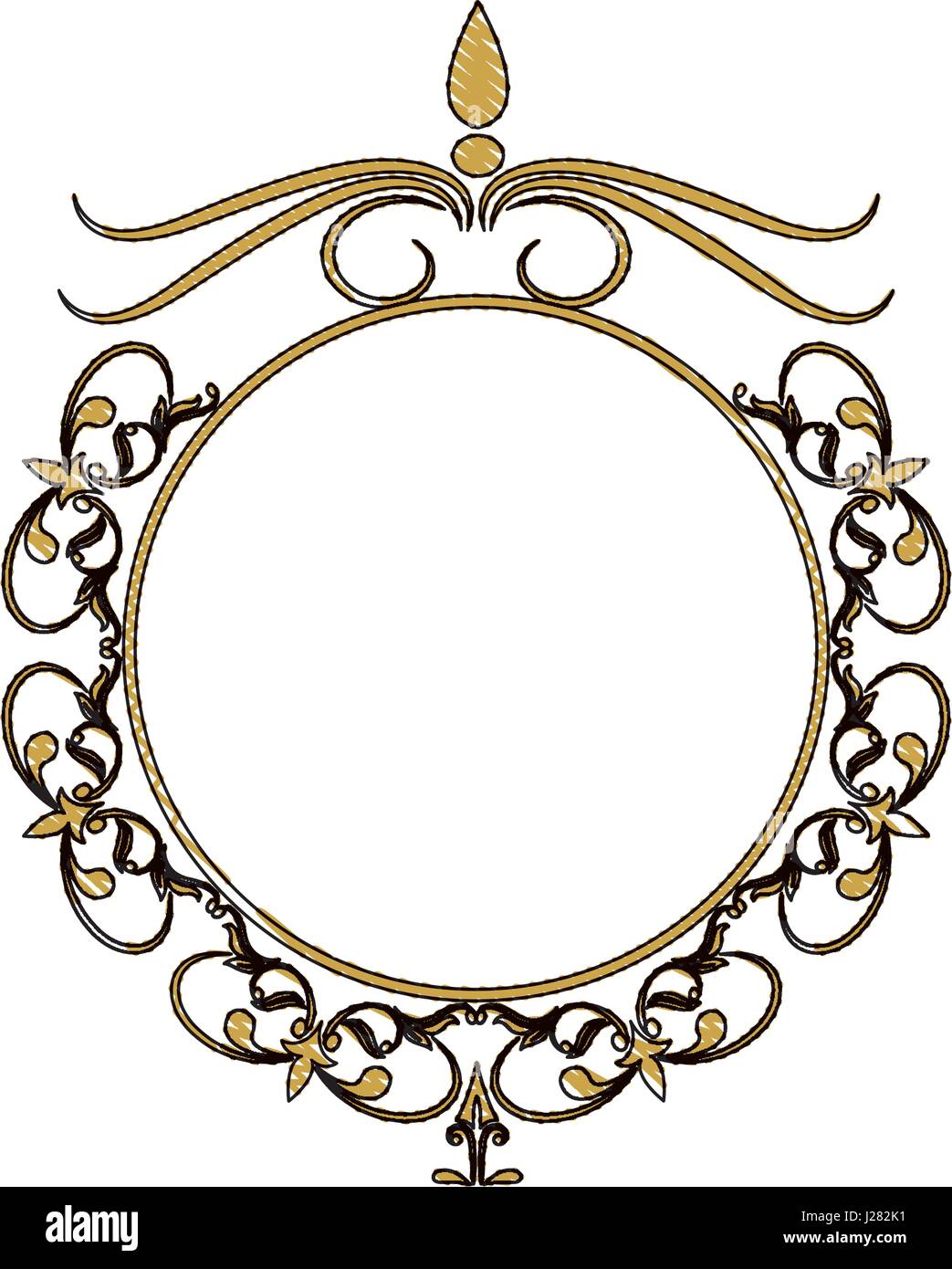 vintage round swirl flourish decoration frame royal image Stock Vector ...