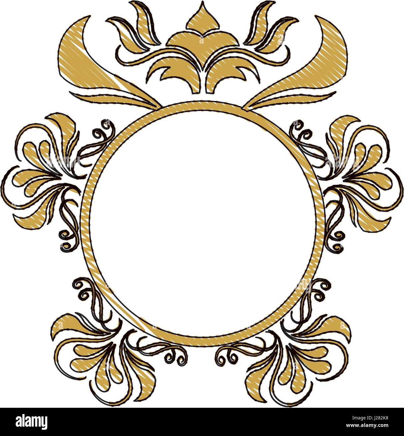 vintage round swirl flourish decoration frame royal image Stock Vector ...