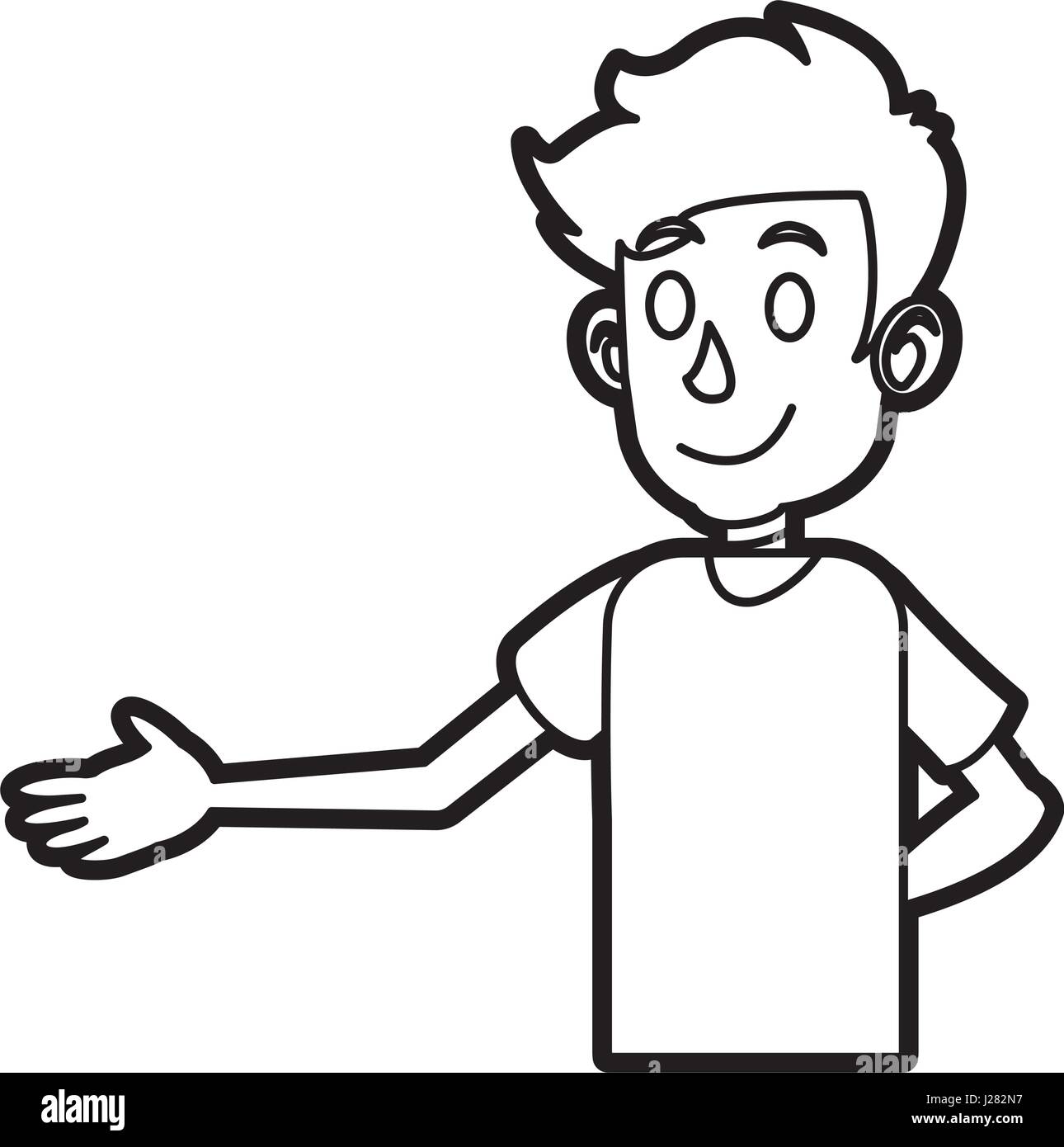 cartoon boy young character line Stock Vector Image & Art - Alamy