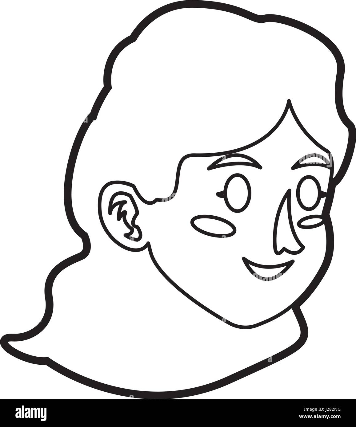 cartoon face woman girl female line image Stock Vector Image & Art - Alamy