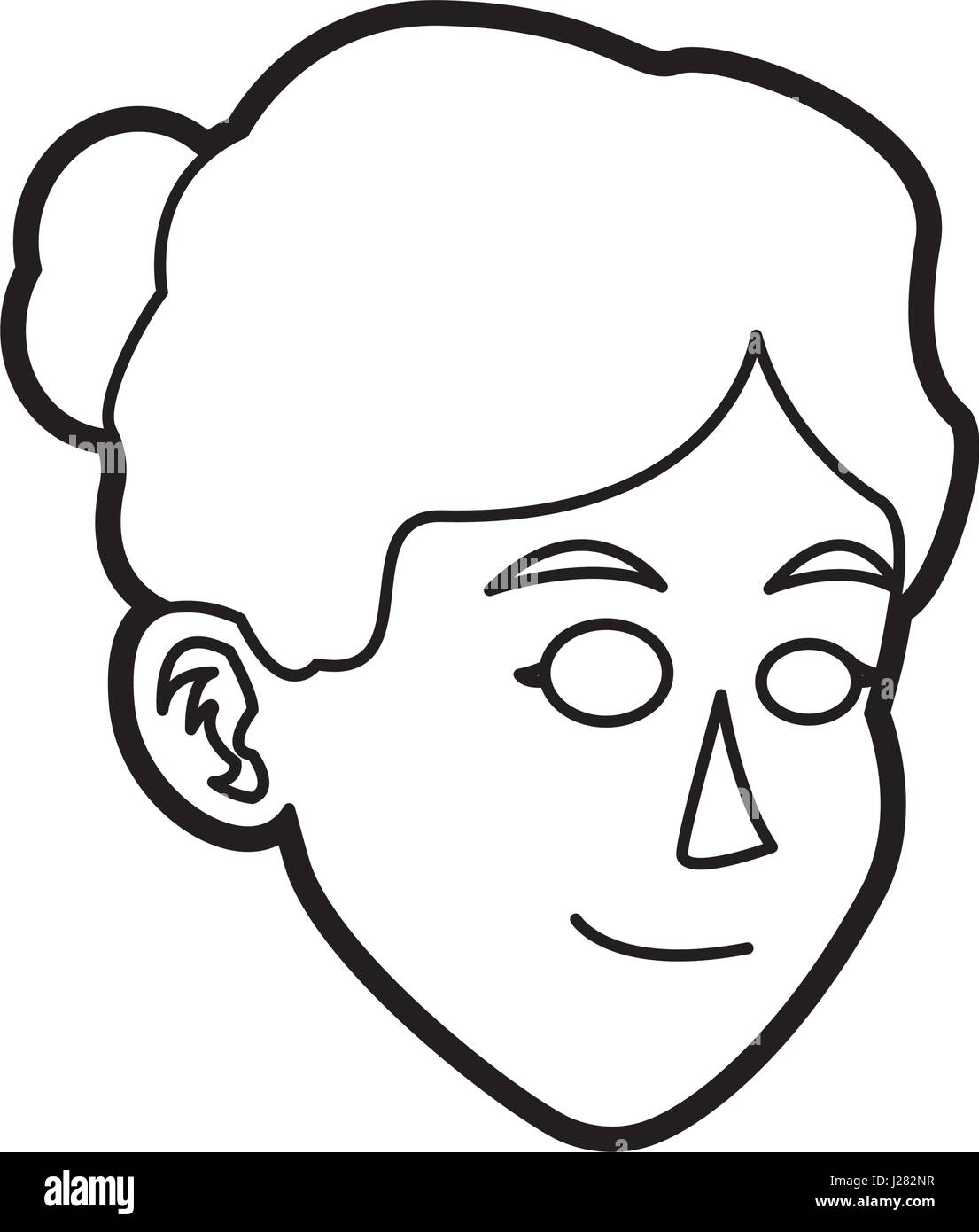 cartoon face woman girl female line image Stock Vector Image & Art - Alamy