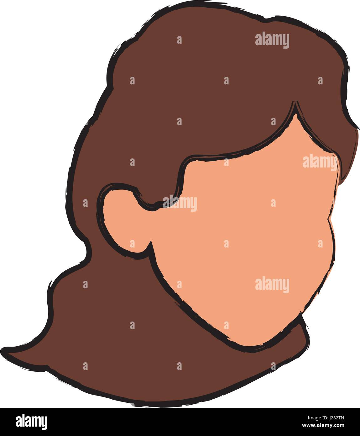 cartoon face woman girl female line image Stock Vector Image & Art - Alamy