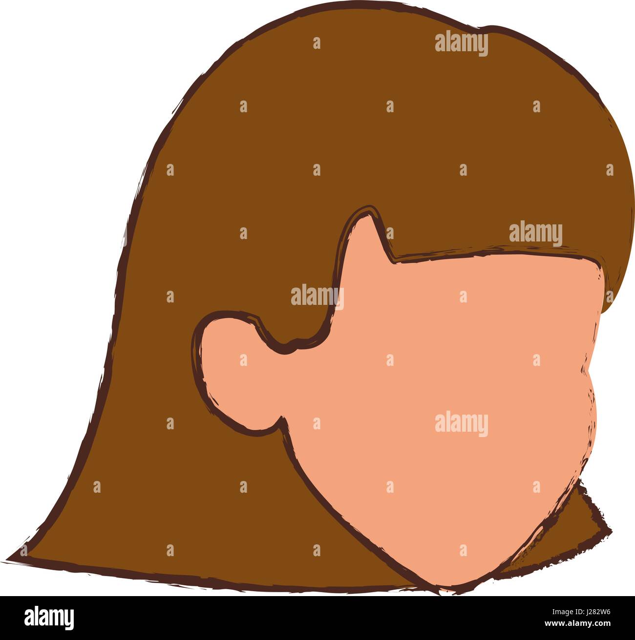 cartoon face woman girl female line image Stock Vector Image & Art - Alamy