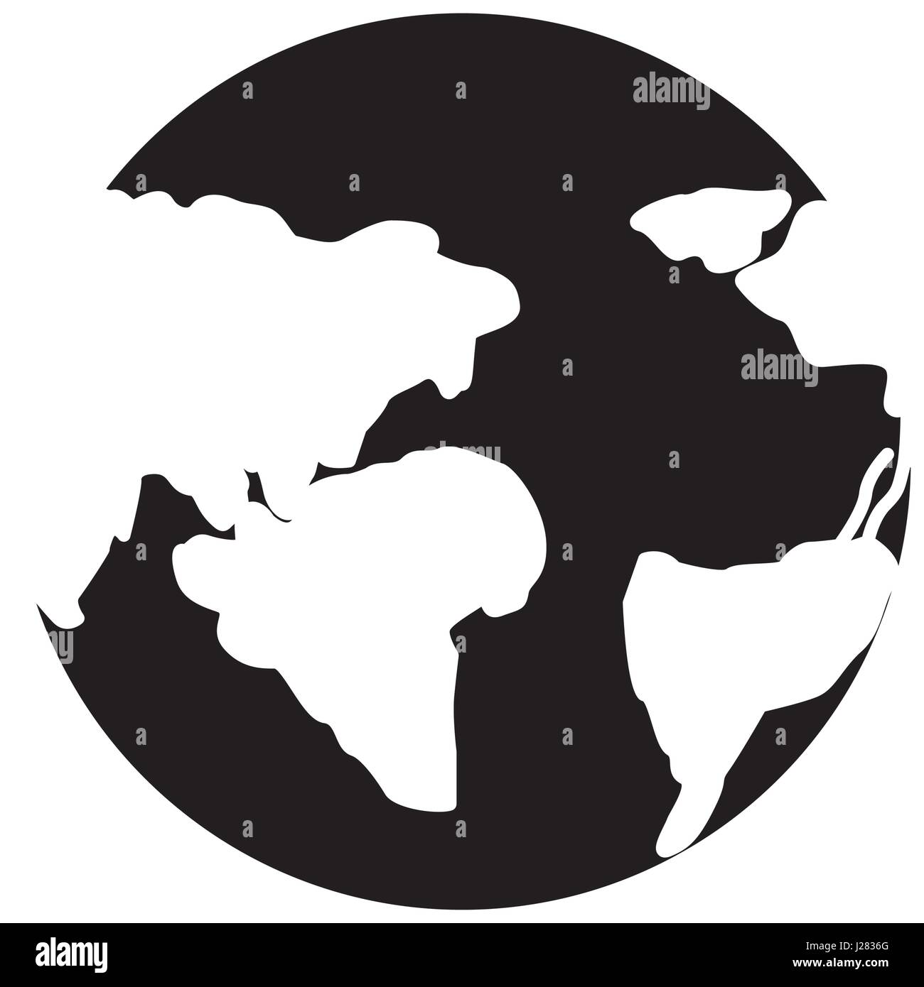 silhouette earth planet with global geographys continents Stock Vector ...