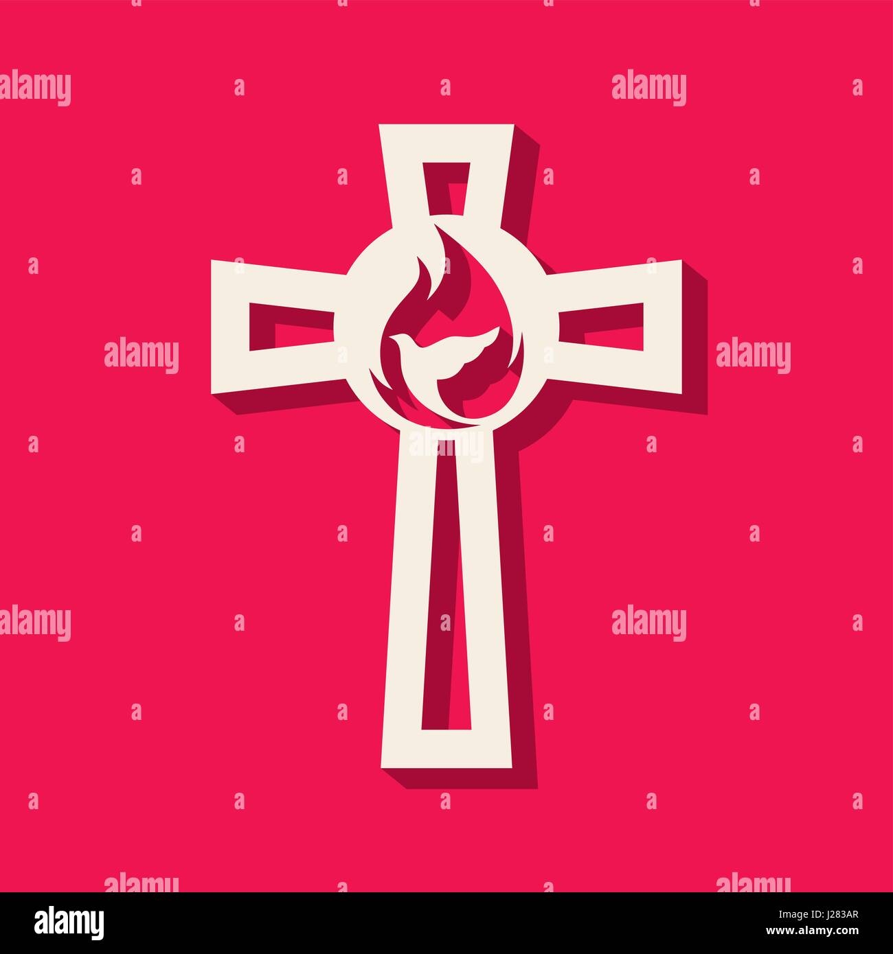 Church logo. Cross and flame Stock Vector Image & Art - Alamy