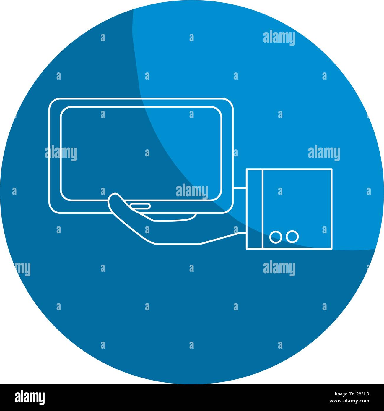 emblem tablet technology business in the hand Stock Vector Image & Art ...