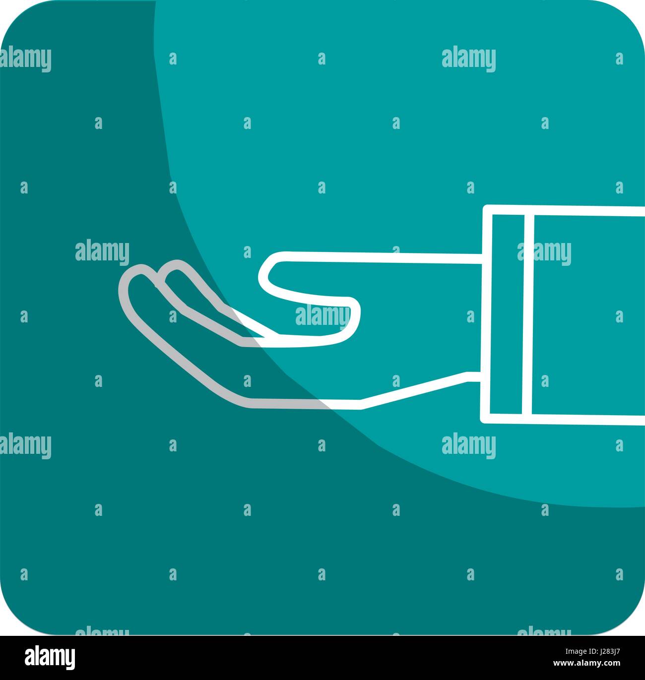 logotype stretched hand with formal suit Stock Vector Image & Art - Alamy