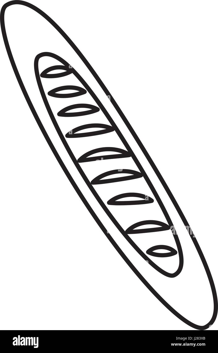 line delicious fresh bakery long bread Stock Vector Image & Art - Alamy