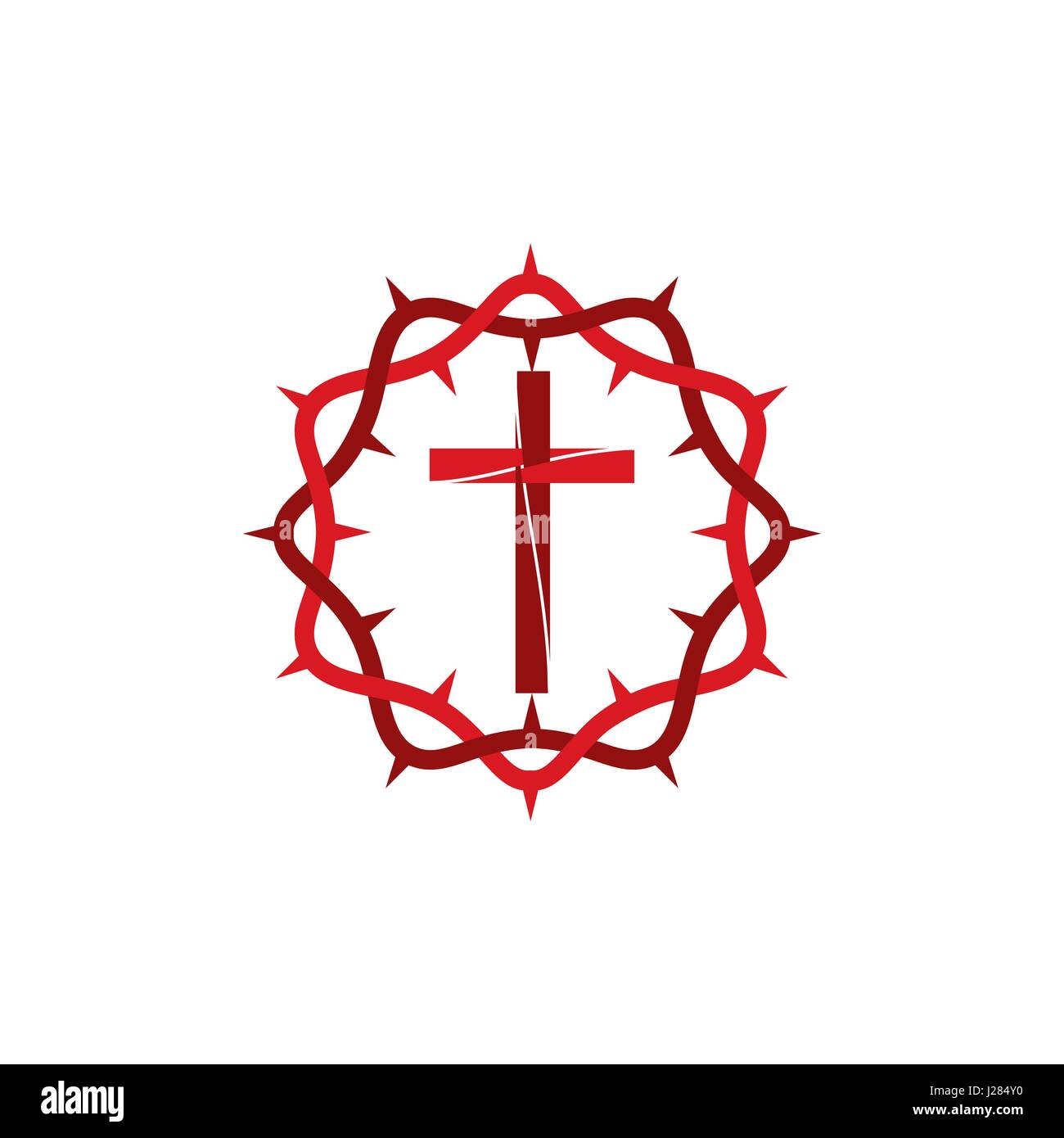 Church logo. Cross and Crown of Thorns Stock Vector Image & Art - Alamy