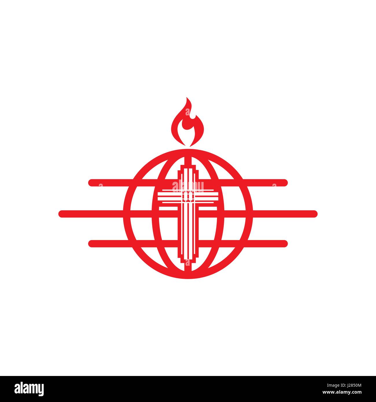 Church logo. Cross and globe - the world Stock Vector Image & Art - Alamy