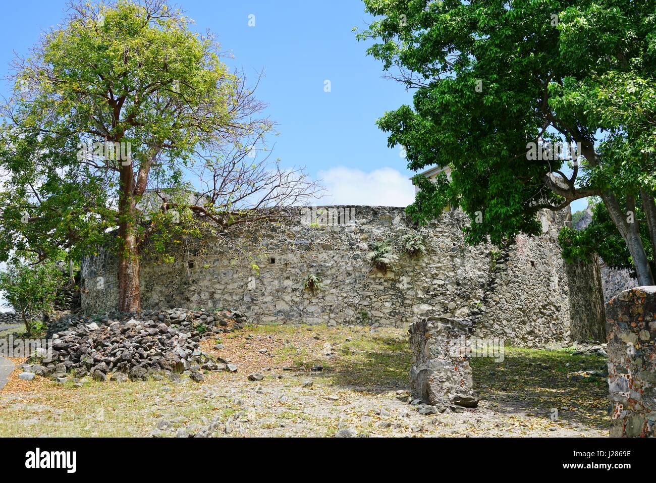 ST JOHN, US VIRGIN ISLANDS - View of the historic landmark Annaberg ...