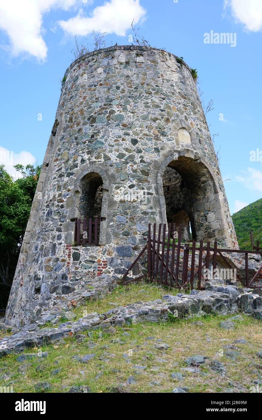ST JOHN, US VIRGIN ISLANDS - View of the historic landmark Annaberg ...