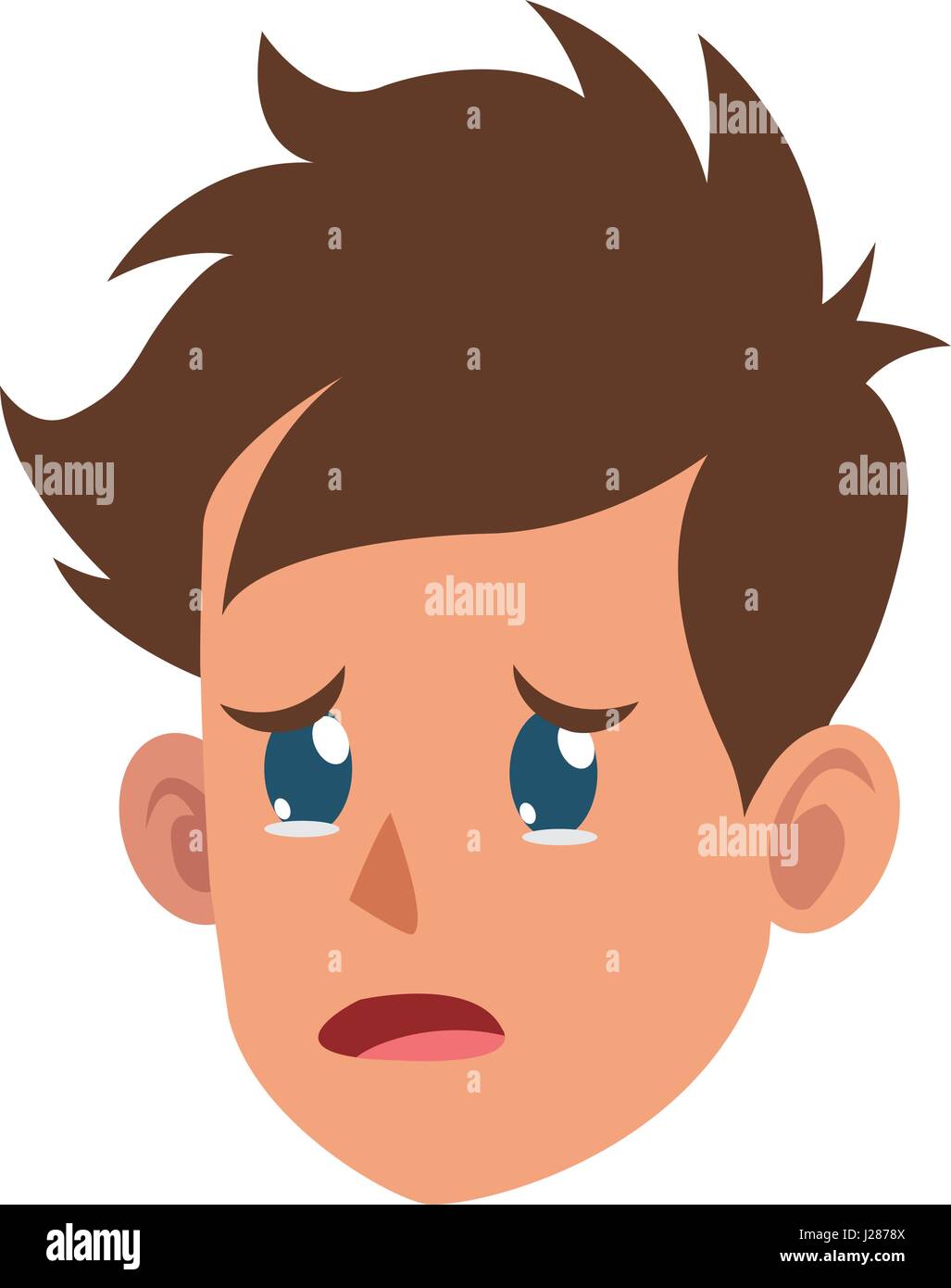 character face head boy crying Stock Vector Image & Art - Alamy