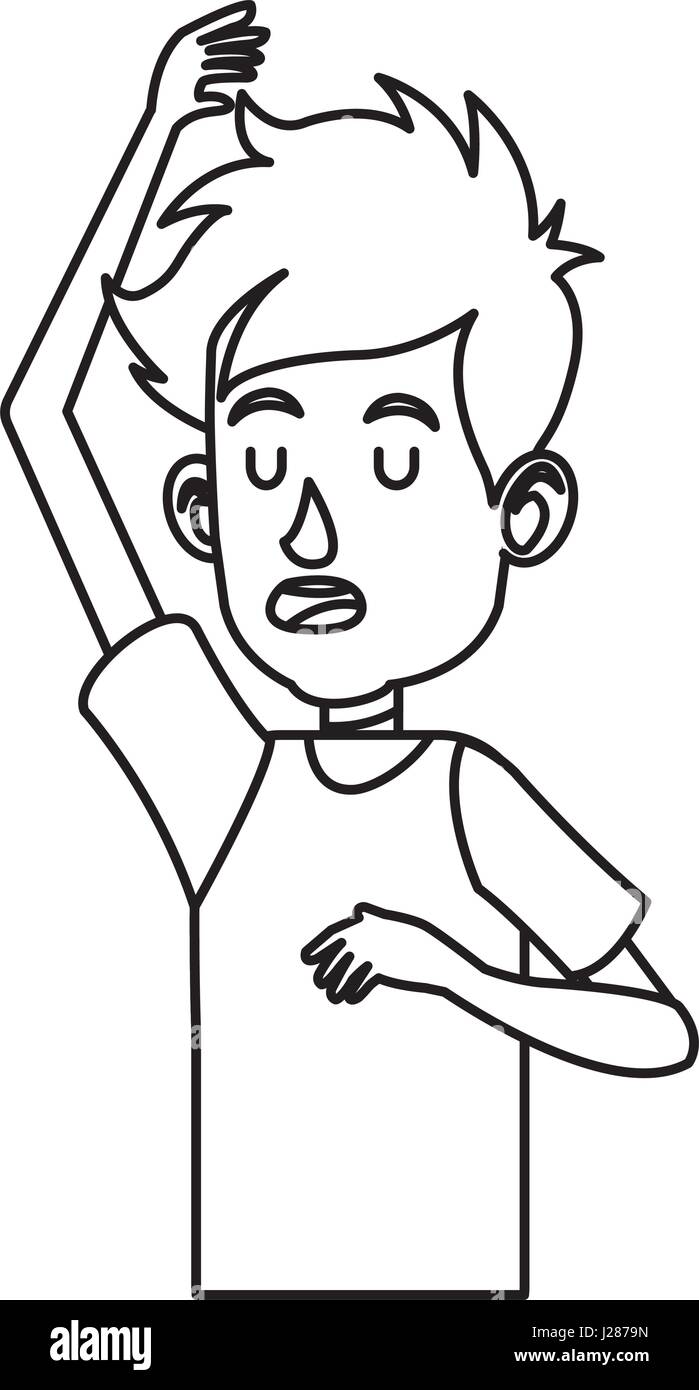 young boy teen male image outline Stock Vector Image & Art - Alamy