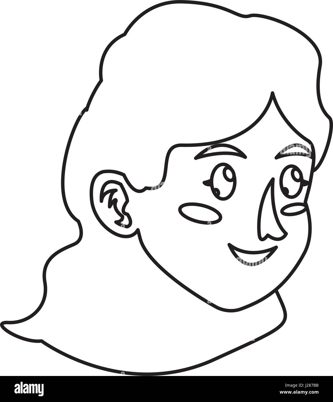 character face woman smile outline Stock Vector Image & Art - Alamy