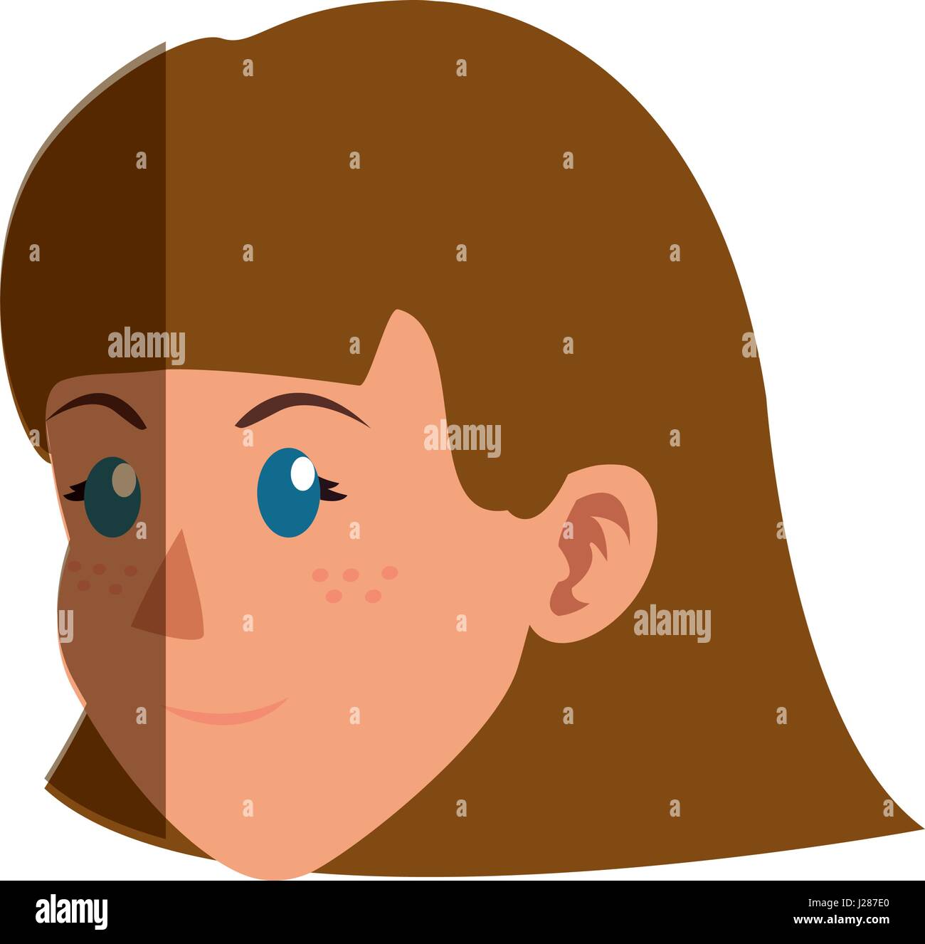 character face woman young shadow Stock Vector Image & Art - Alamy