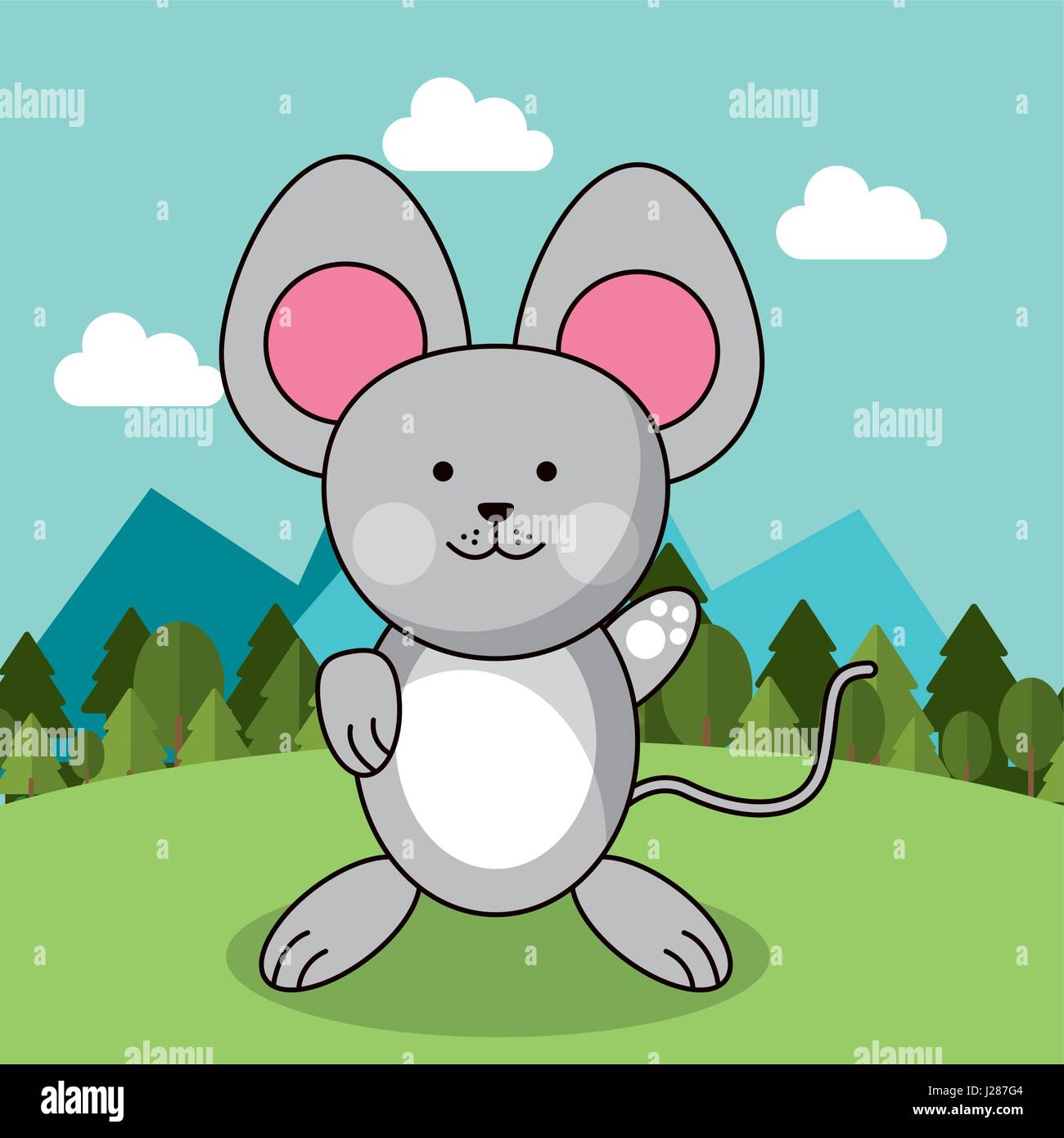 cute mouse adorable landscape natural Stock Vector Image & Art - Alamy