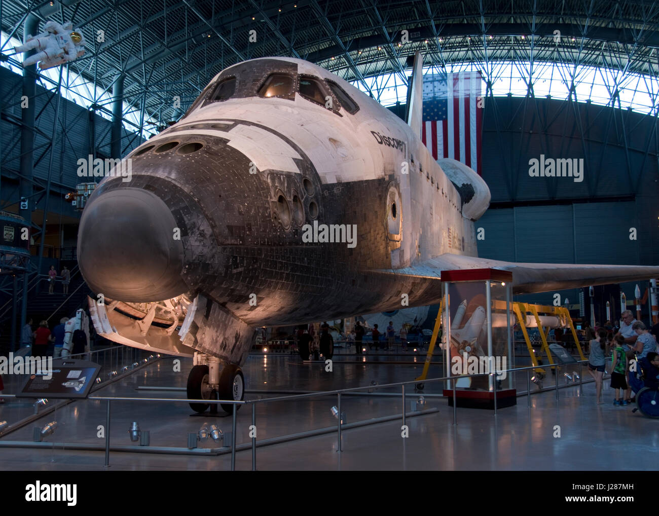 The Space Shuttle Discovery in the James S. McDonnell Space Hangar of ...