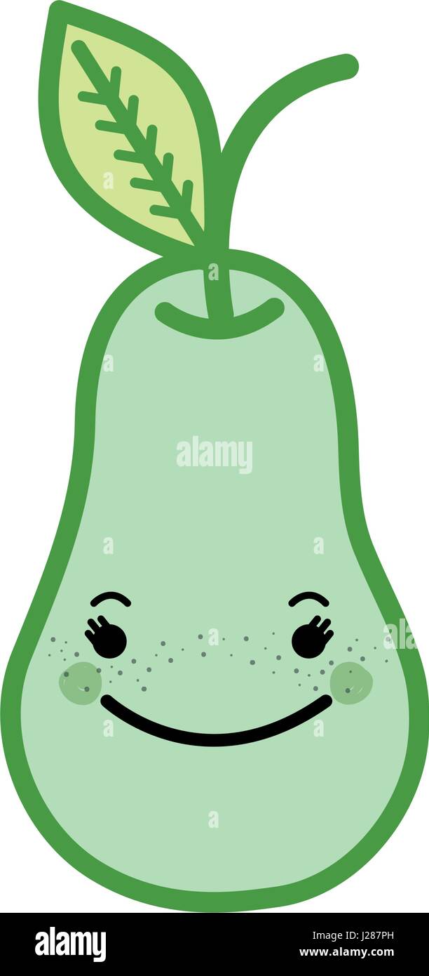 kawaii cute happy pear fruit Stock Vector Image & Art - Alamy