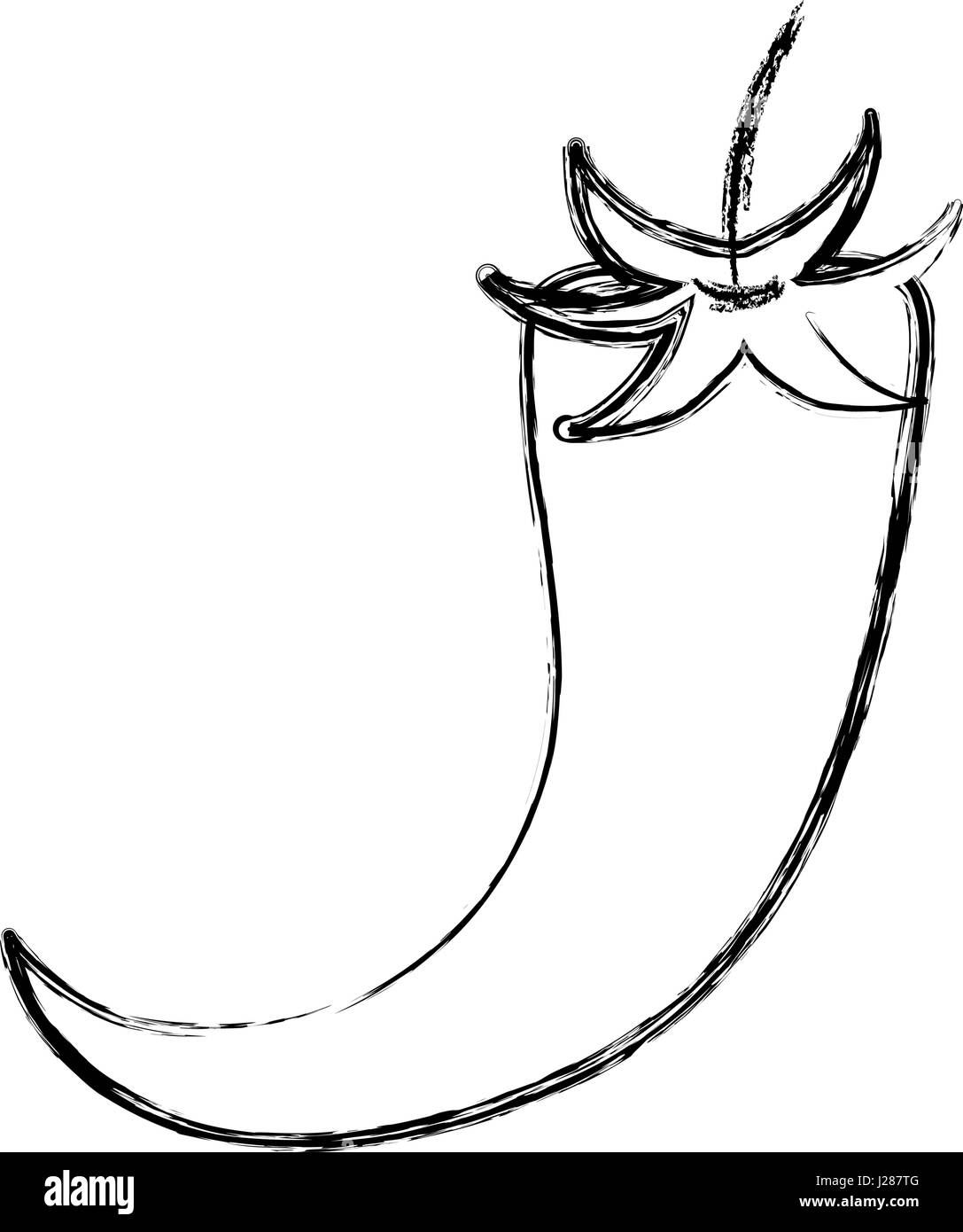 figure chilli pepper organic healthy vegetable Stock Vector Image & Art ...