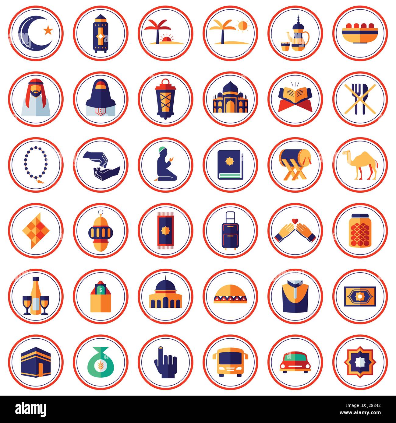 Islam vector icons hi-res stock photography and images - Alamy