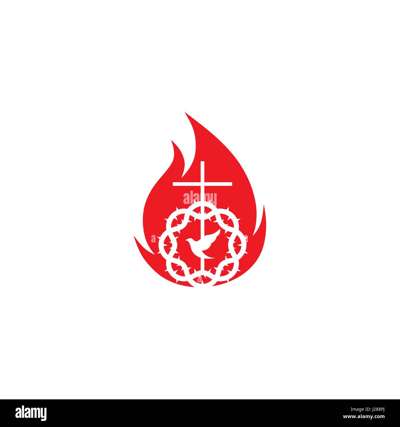 Cross And Flame Letter Head