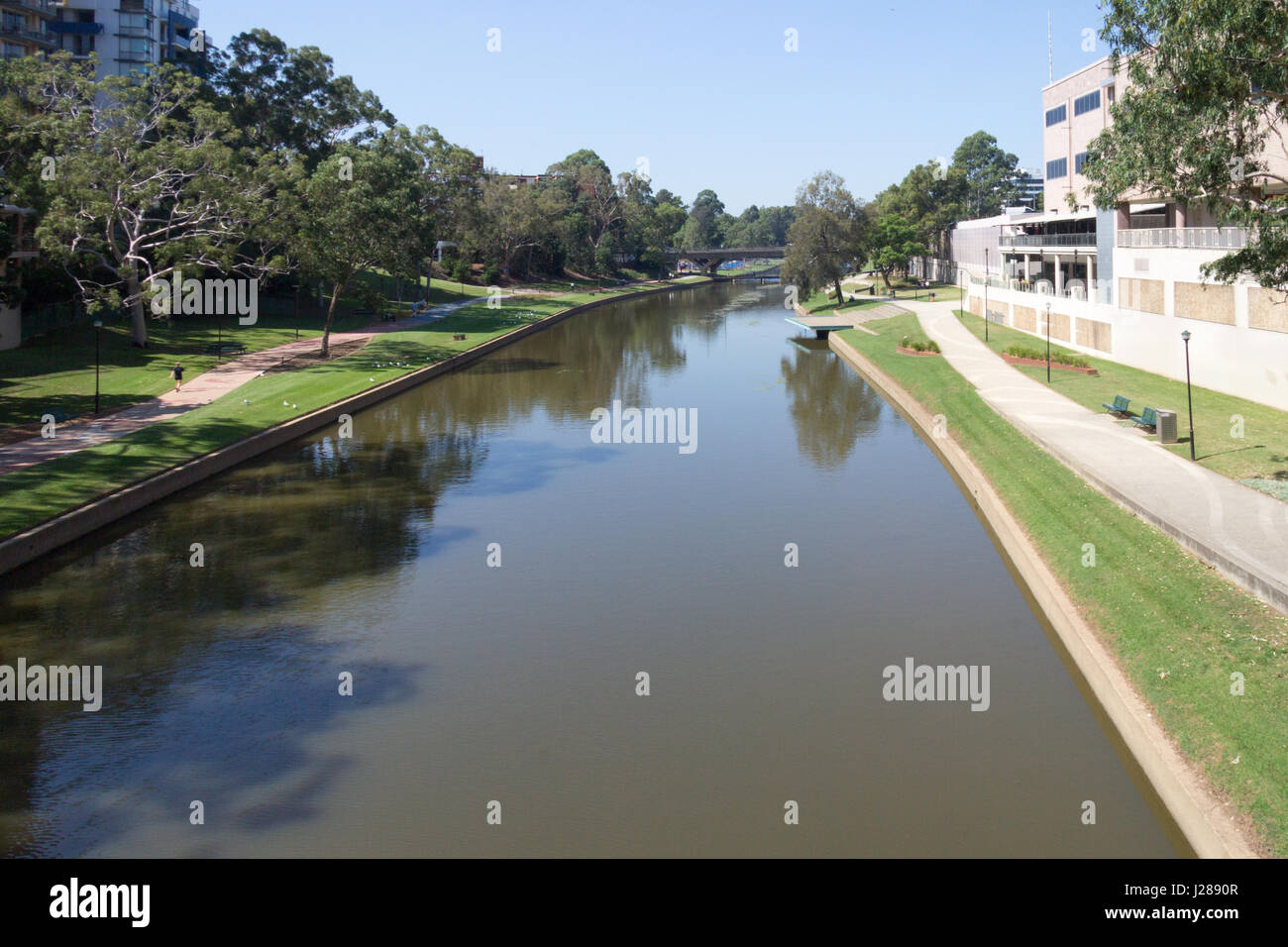The canalised Parramatta river, Sydney, New South Wales, Australia ...