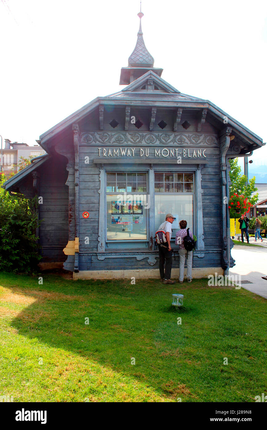 France, Eastern France, Mont Blanc Massif, Le Fayet, tramway station ...