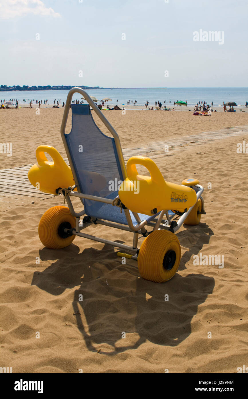France, Western France, Saint-Michel-Chef-Chef, Tharon beach, joelette ...