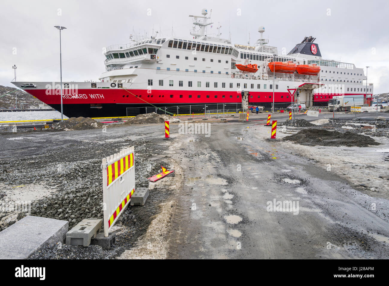 Hurtigruten ship MS Richard With, berthed at Bodø, Norway Stock Photo ...