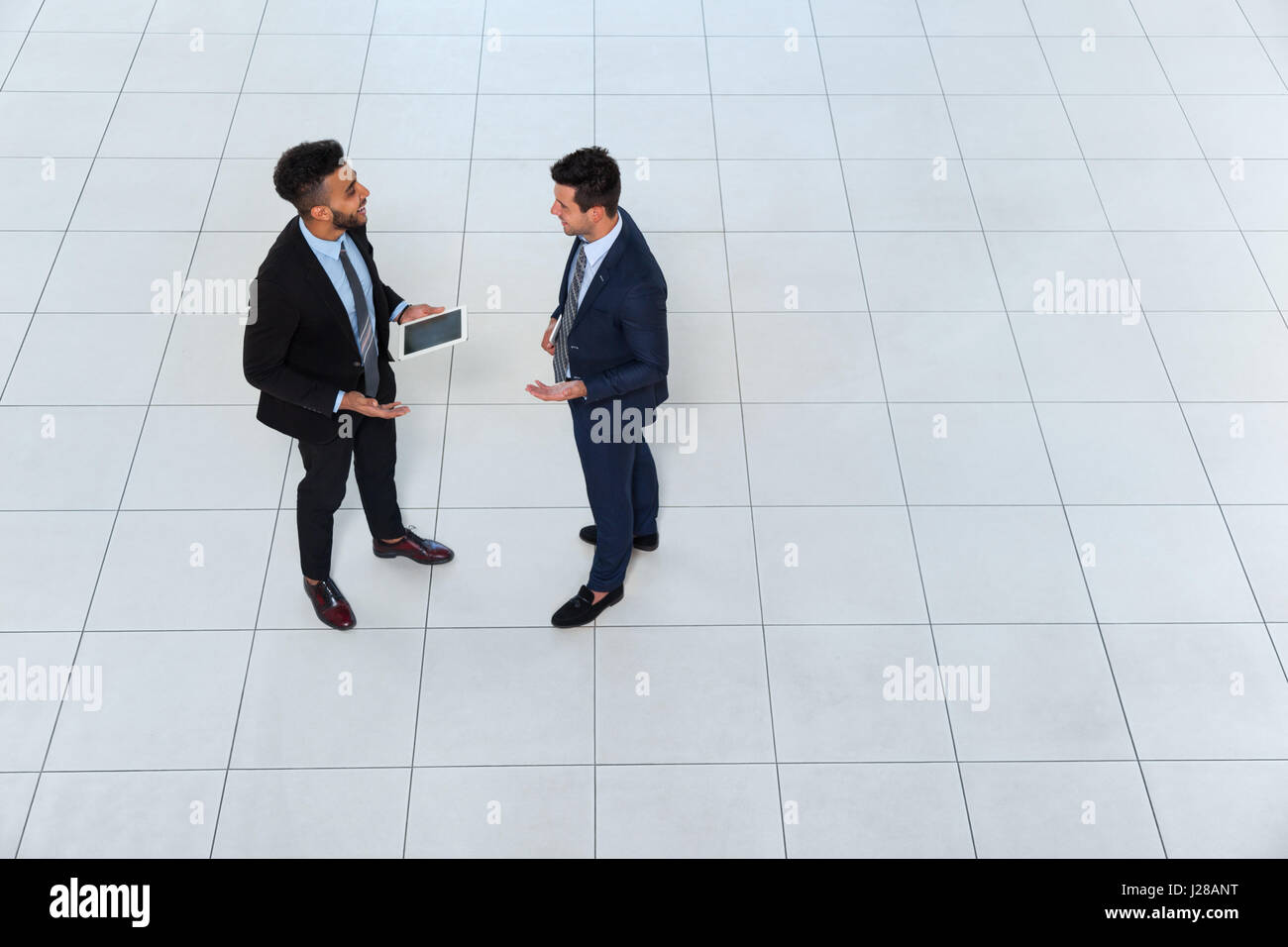 Two Business Man Meeting Discussing Project Plan Communicating ...