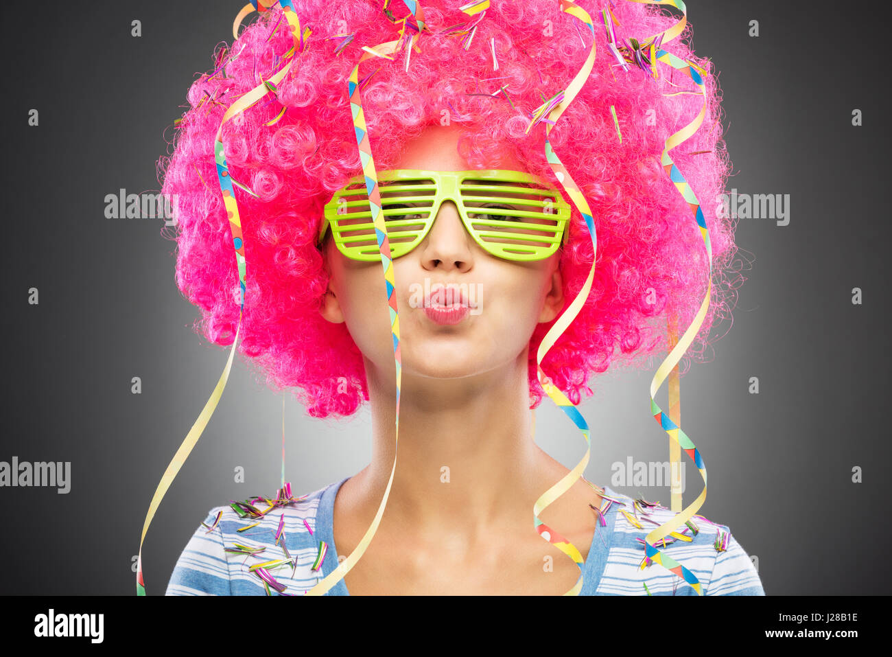 Colorful party woman Stock Photo - Alamy
