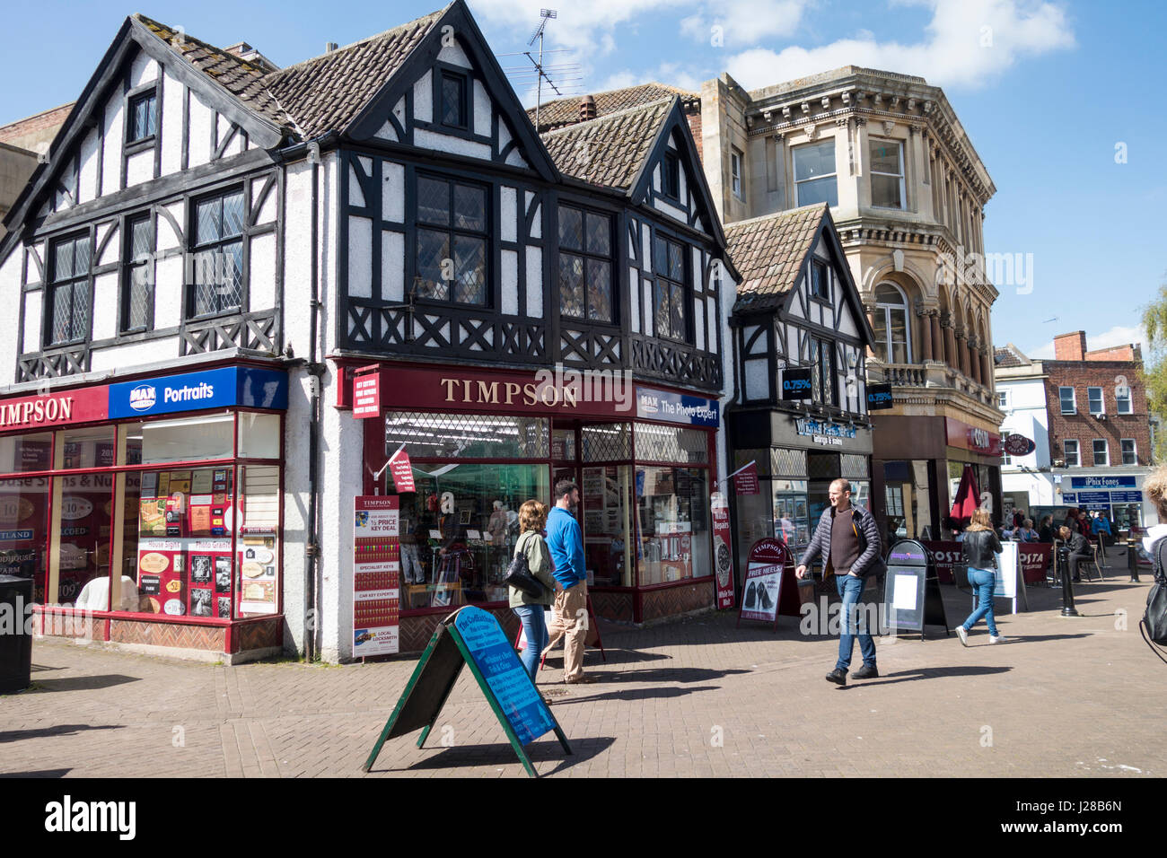 Timber framed building in Trowbridge town centre, County town of ...