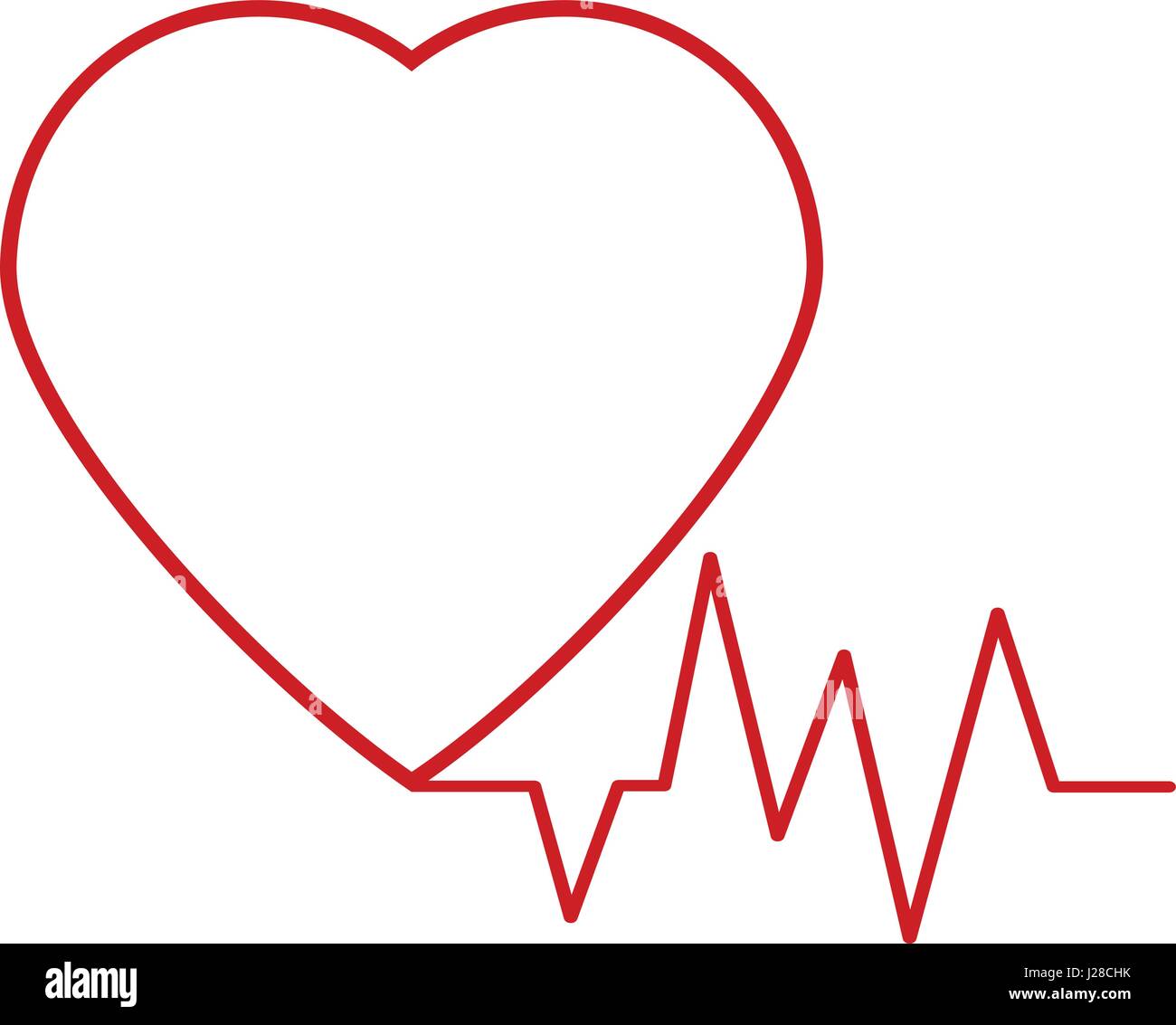 Vector heartbeat heart beat icon with cardiogram line wave. Logo Stock ...