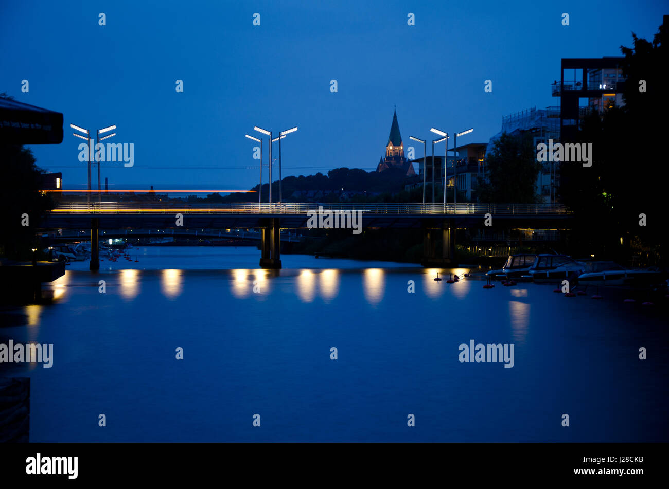 Bridge in blue hour afternoon Stock Photo - Alamy