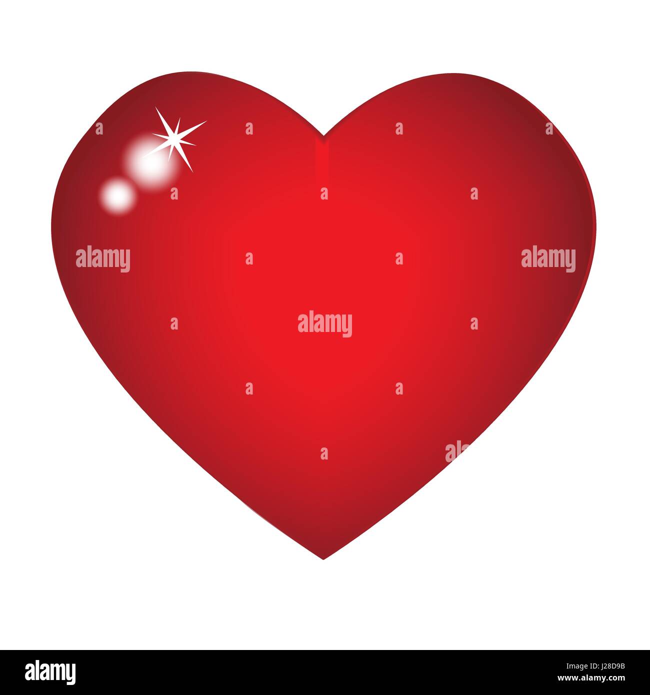 Big red heart with highlights. Gift for Valentines day Stock Vector ...