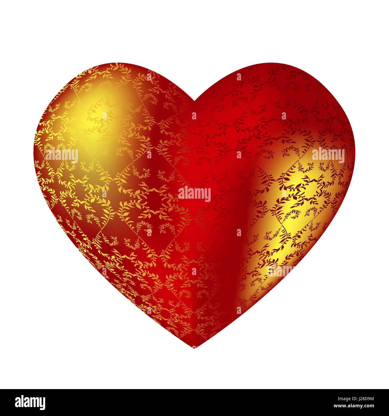 Large volume red heart with reflections and texture on a black ...