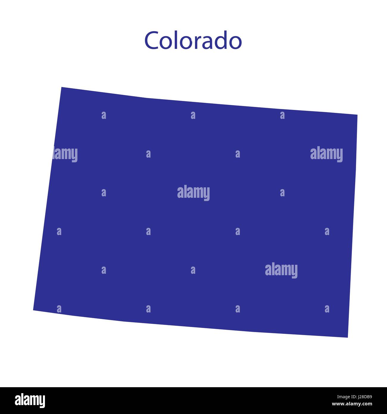 United States, Colorado. Dark blue silhouette of the state on its ...