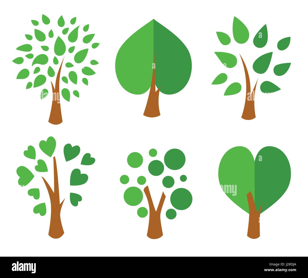 Trees. Collection of design elements. Icons set. vector illustration ...