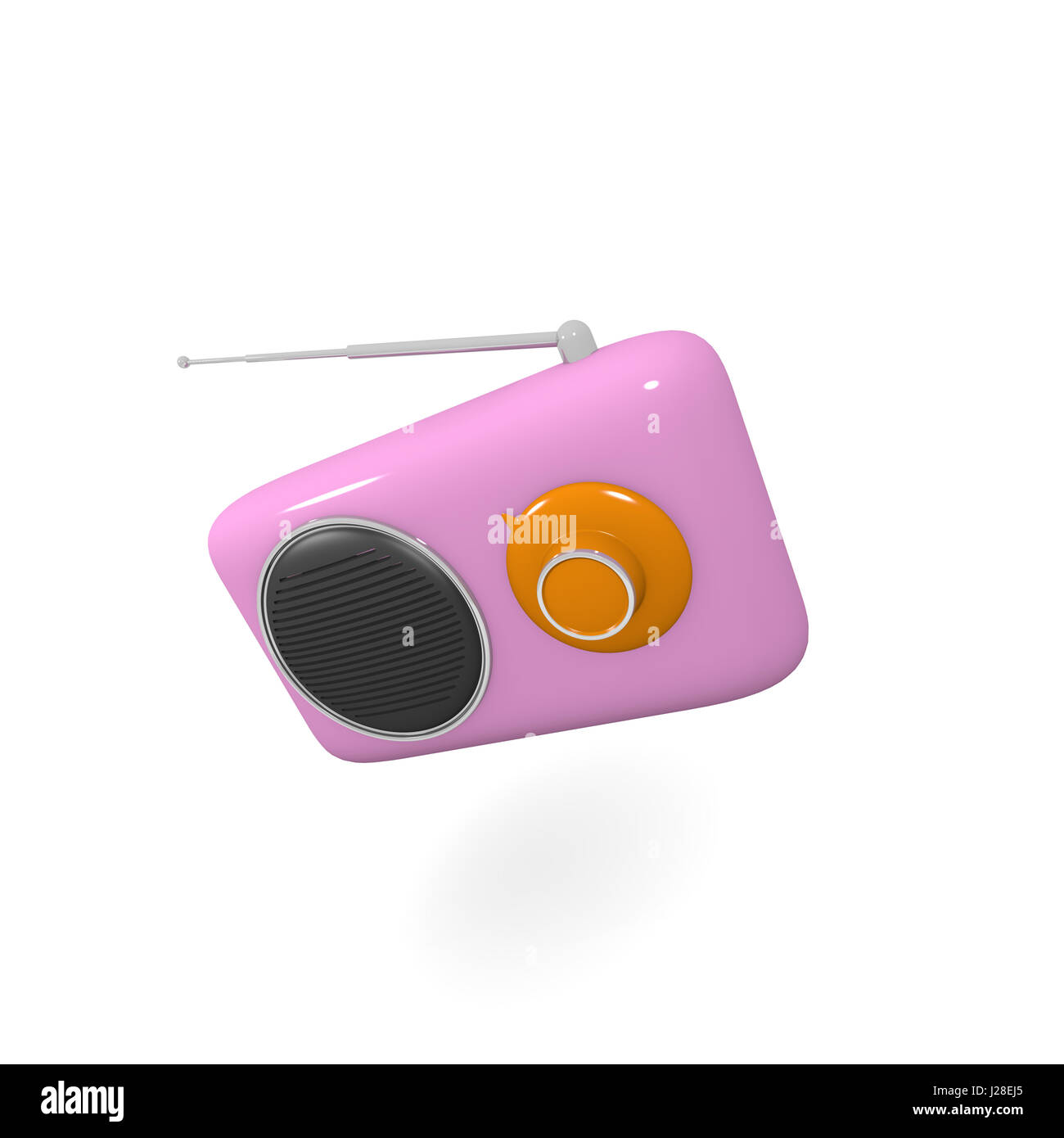 Pink radio vintage style 3d rendering on white background Stock Photo ...