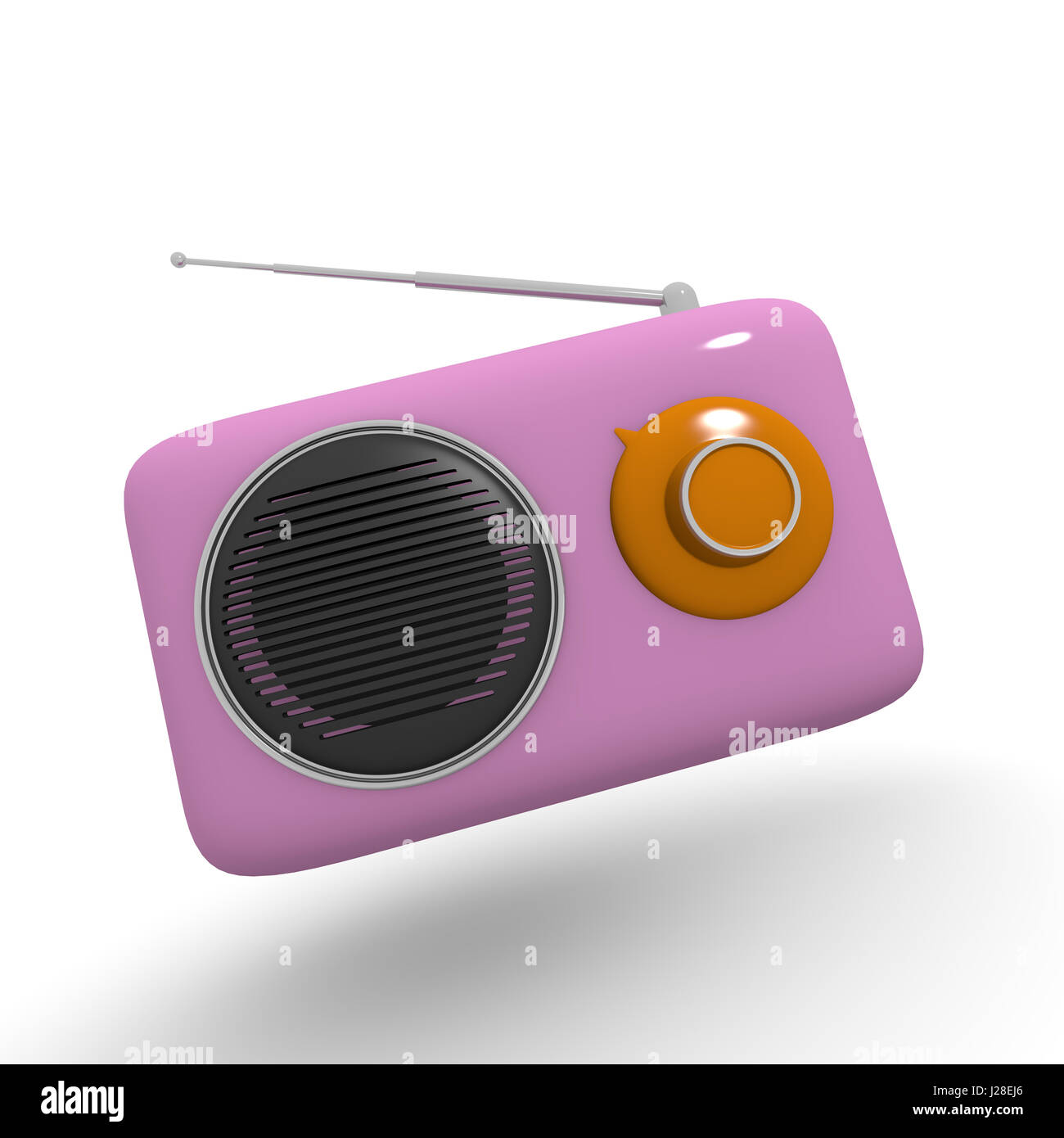 Pink radio vintage style 3d rendering on white background Stock Photo ...