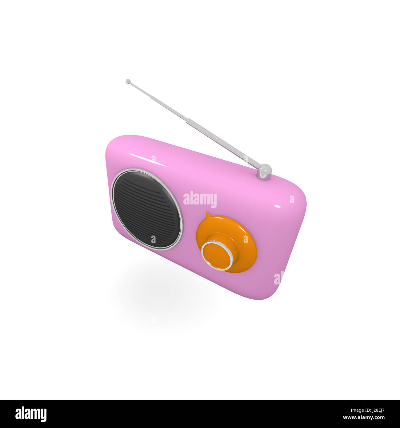 Pink radio vintage style 3d rendering on white background Stock Photo ...
